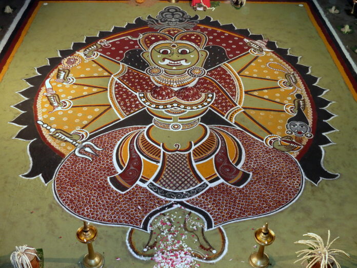 Kalamezhuthu Pattu – A Divinely Floor Art of Kerala